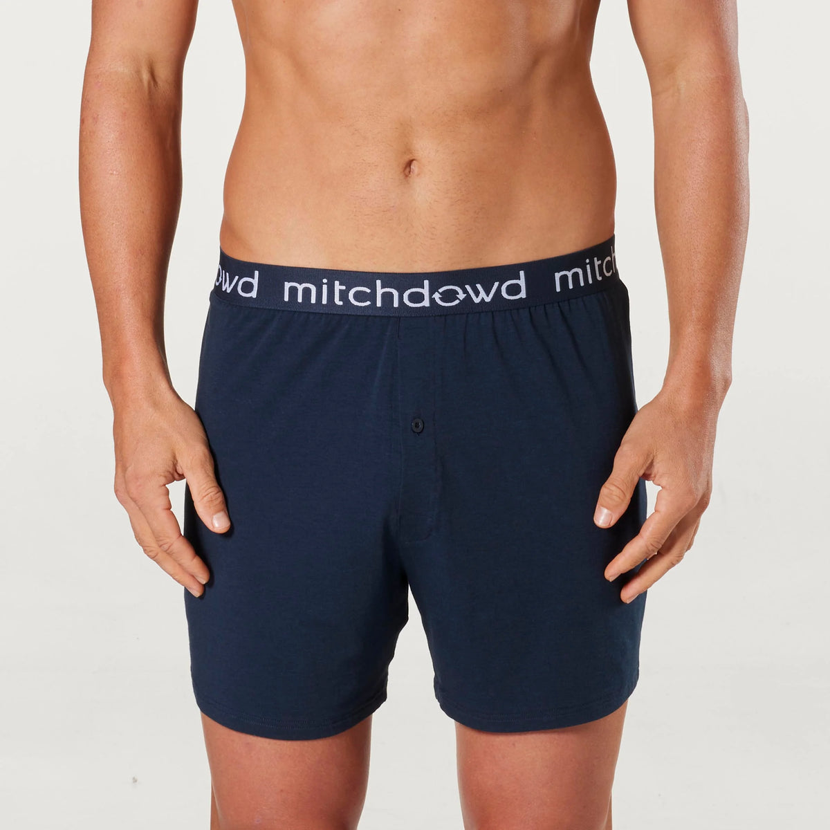 Mens Bamboo Boxer Shorts | Navy Loose Fit Knit | Shop Online Today ...
