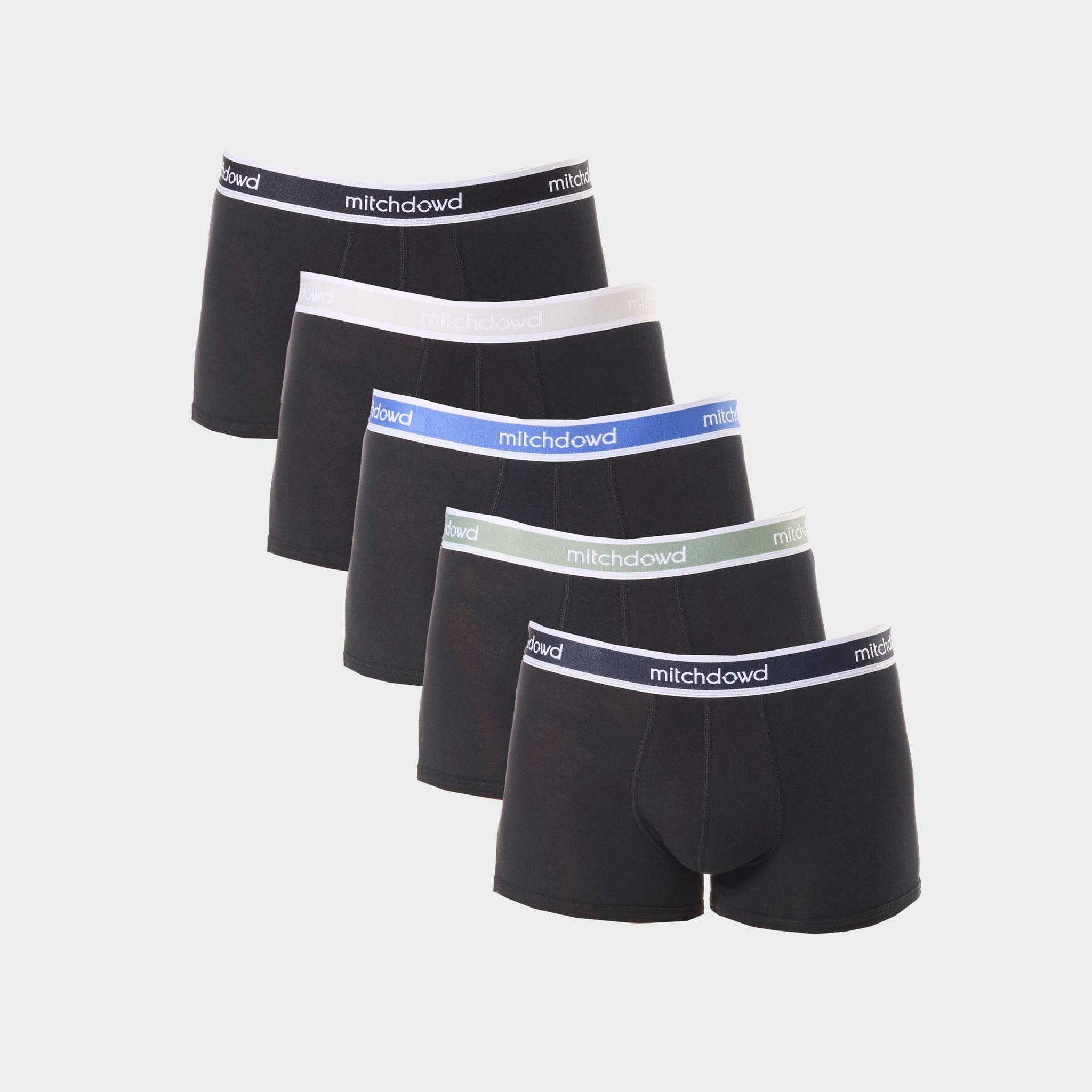Mitch Dowd Mens Cotton Trunks | Essentials 5 Pack in Black | Buy Now!